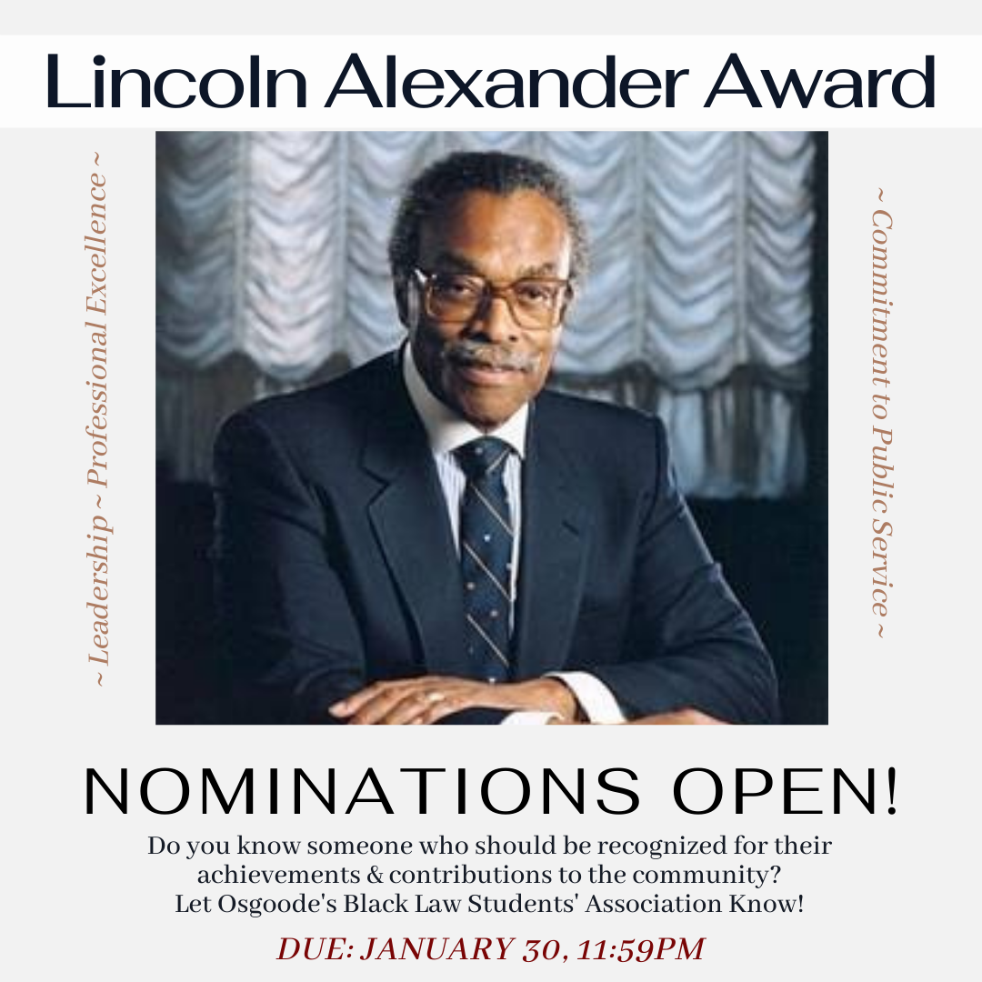 Lincoln Alexander Award | Black Law Students Association