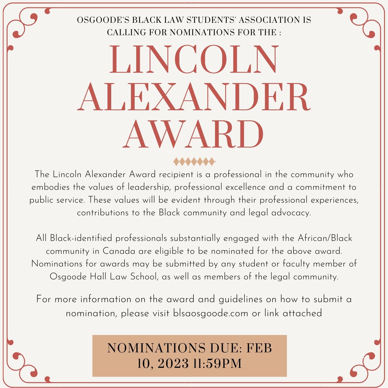 2023 LINCOLN ALEXANDER AWARD NOMINATION – website